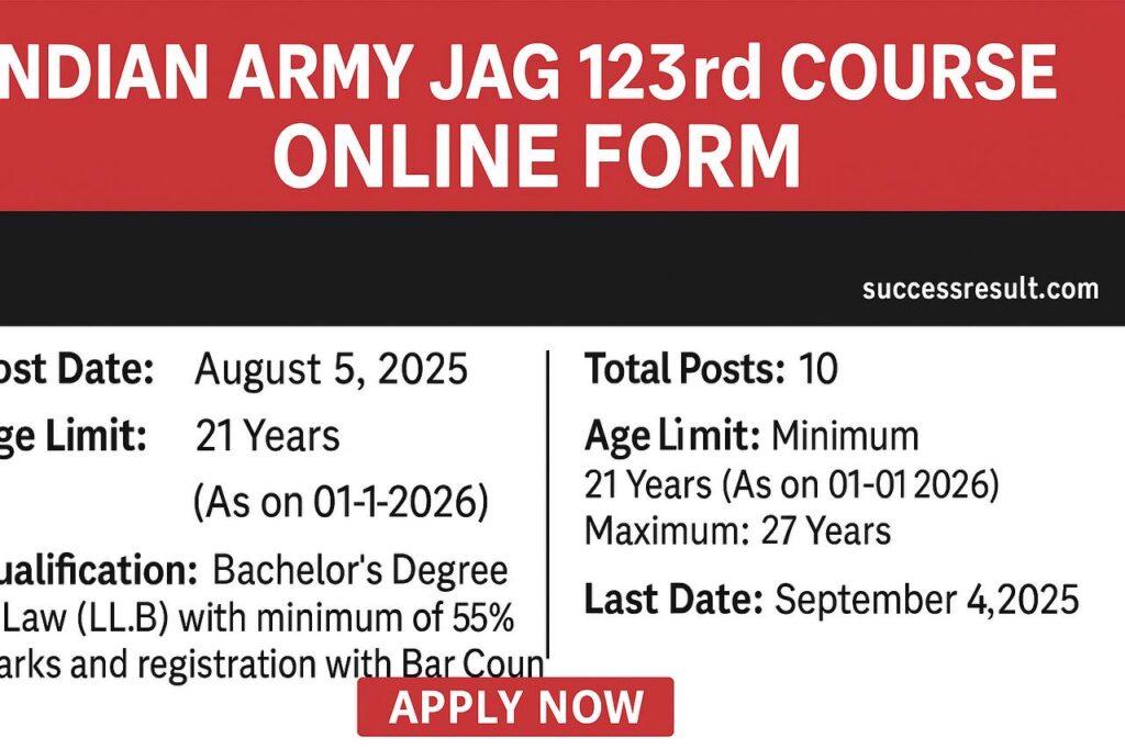 Indian Army JAG 123rd Course April 2026 Online Form - Apply Now ...